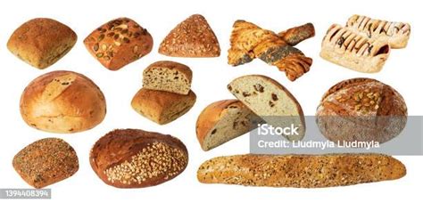 클리핑 경로가있는 흰색 배경에 격리 된 다양한 구운 빵 세트 0명에 대한 스톡 사진 및 기타 이미지 0명 개체 그룹 건강한 식생활 Istock
