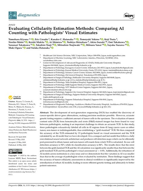 Evaluating Cellularity Estimation Methods Comparin Part1 Pdf Pathology Dna Sequencing
