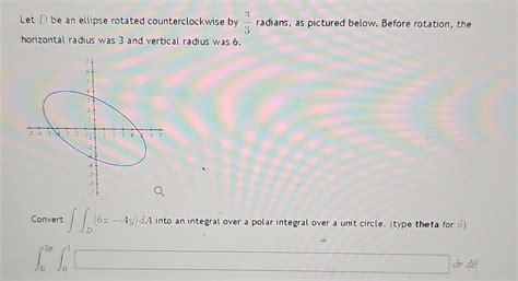 solved let d be an ellipse rotated counterclockwise by 3π
