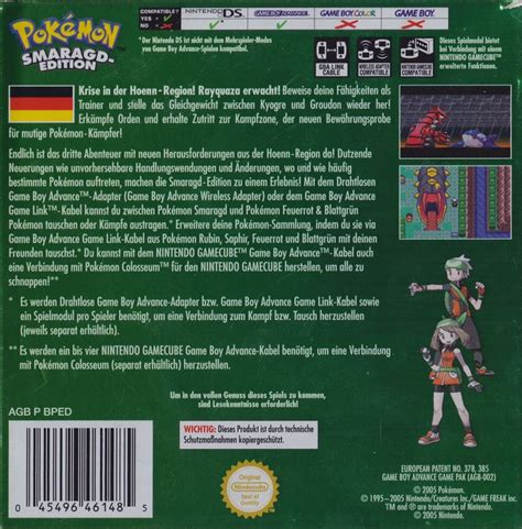 Pokémon Emerald Version Cover Or Packaging Material Mobygames