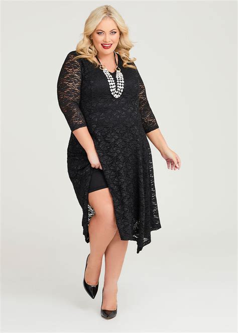 Shop Plus Size Lucy Lace Cocktail Dress Black Taking Shape Nz