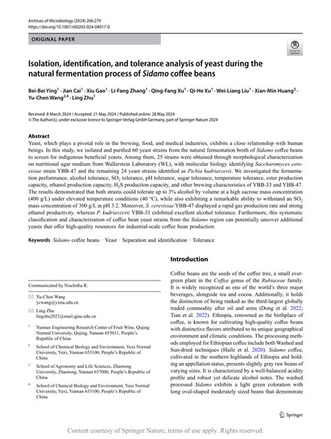 Isolation Identification And Tolerance Analysis Of Yeast During The Natural Fermentation