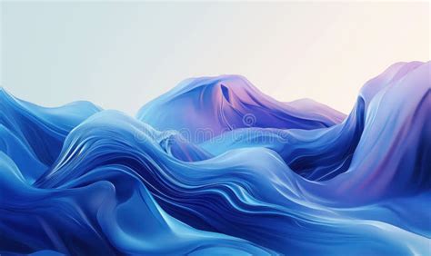 Abstract Blue And Purple Wave Patterns Creating A Serene Digital Landscape Stock Image Image