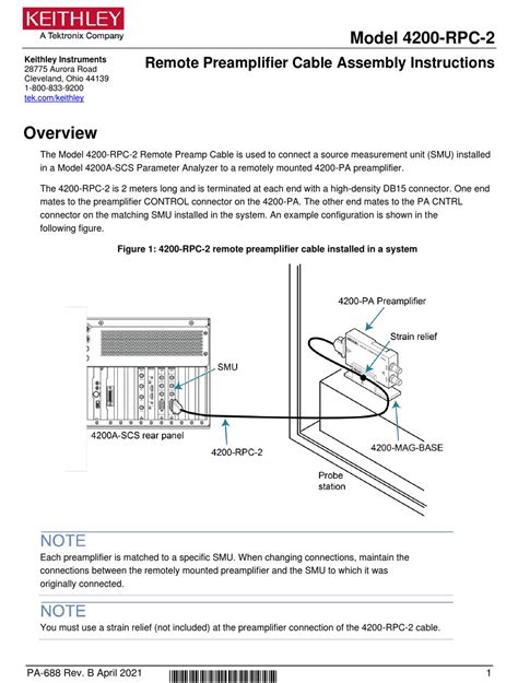 Tektronix Keithley 4200 Rpc 2 Assembly Instructions Pdf Download Manualslib