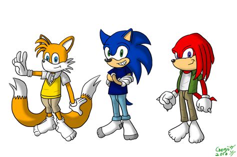 Sonic Tails And Knuckles By Supergenji On Deviantart