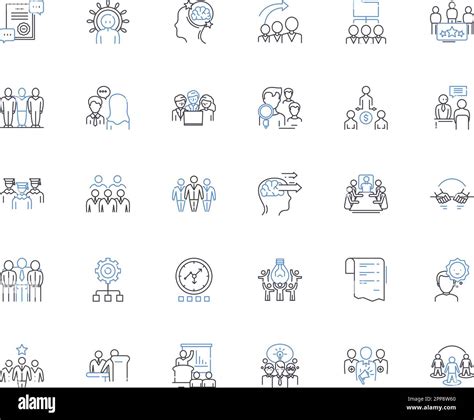 Commercial Workforce Line Icons Collection Employment Workforce