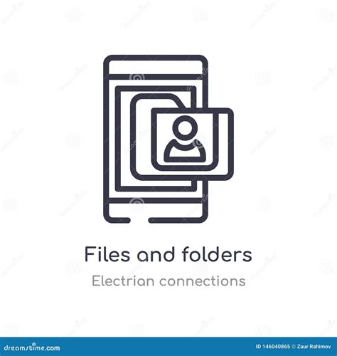 Files And Folders Outline Icon Isolated Line Vector Illustration From Electrian Connections