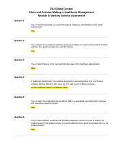 Module Mastery Exercise Assessment Pdf CSU Global Campus Ethics And Decision Making In