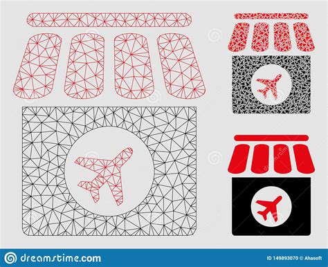 Duty Free Shop Vector Mesh Carcass Model And Triangle Mosaic Icon Stock Vector Illustration Of