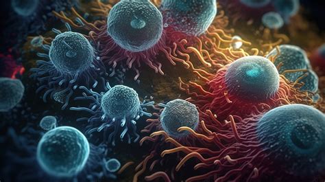 Abstract Microbial World A 3d Rendered Medical Background Featuring