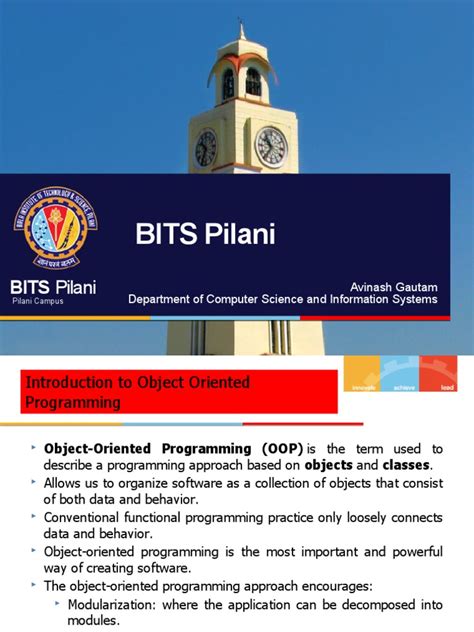 Lec 01 Oop Basics Pdf Object Oriented Programming Class Computer Programming