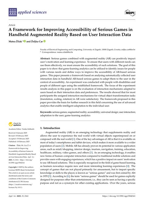 Pdf A Framework For Improving Accessibility Of Serious Games In Handheld Augmented Reality