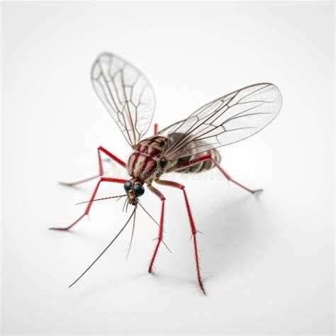 Mosquito Taxidermy A Cinematic Rendering In Dark Red And Light Beige