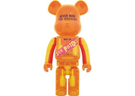 Bearbrick X Sex Pistols Clear Version 1000 Orange Side Kicks