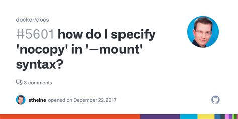 How Do I Specify Nocopy In Mount Syntax · Issue 5601 · Docker
