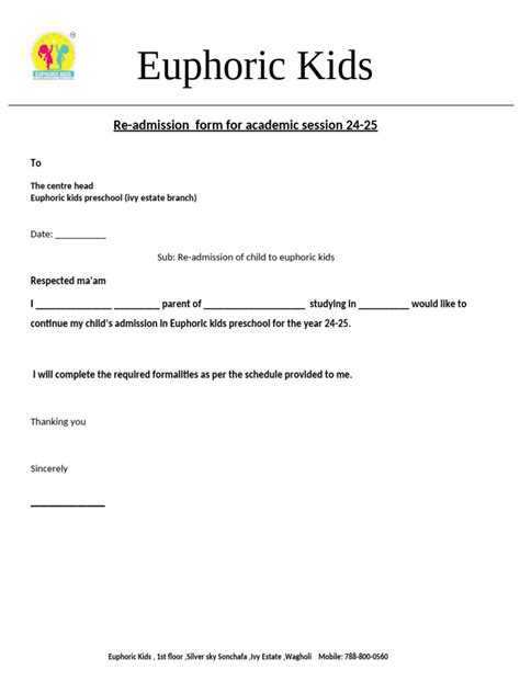Admission Retention Form Pdf