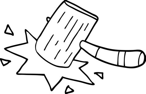 Line Drawing Cartoon Mallet 12168631 Vector Art At Vecteezy