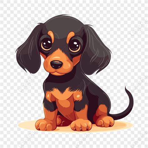 귀여운 닥스훈트만화클립 아트상표 Png 일러스트 무료 다운로드 Lovepik