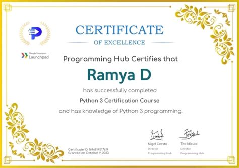 Ramya D On Linkedin Im Thrilled To Share My Certificate Of