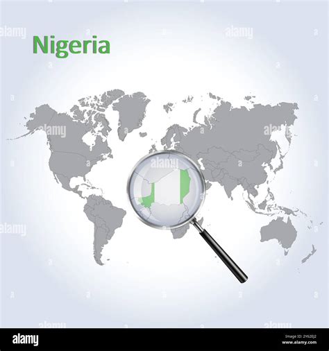 Nigeria Magnified Map And Flag Nigeria Enlargement Maps Vector Art Stock Vector Image And Art