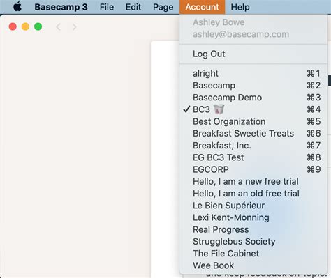 Switching Between Basecamp Accounts Basecamp Help