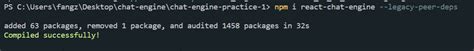 failed to install chat engine in the react v18 project · issue 129