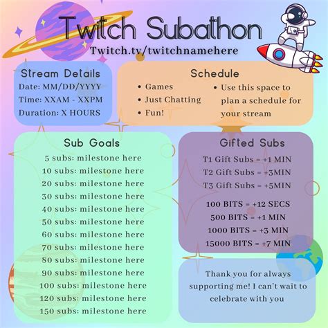 Twitch Subathon Flyer Etsy