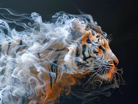 Premium Photo Tiger Made Of Smoke According To The Chinese Zodiac