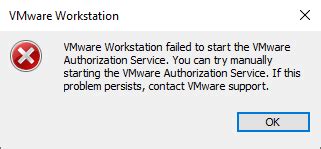 VMware Workstation Authorization Service Error VGemba Net