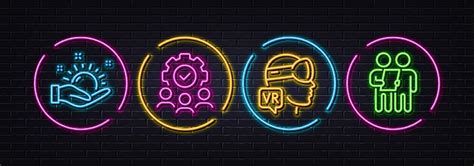 팀워크 증강 현실 및 맑은 날씨 최소 라인 아이콘 웹 응용 프로그램의 경우 벡터 인쇄 3차원 형태에 대한 스톡 벡터 아트 및 기타 이미지 3차원 형태 벡터 아이콘