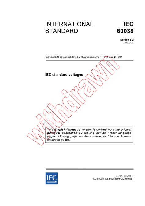 IEC 60038 1983 IEC Standard Voltages