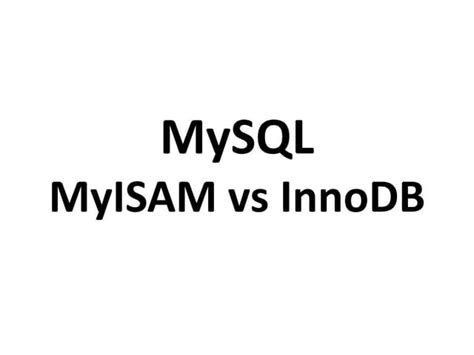 Mysql Engines Ppt