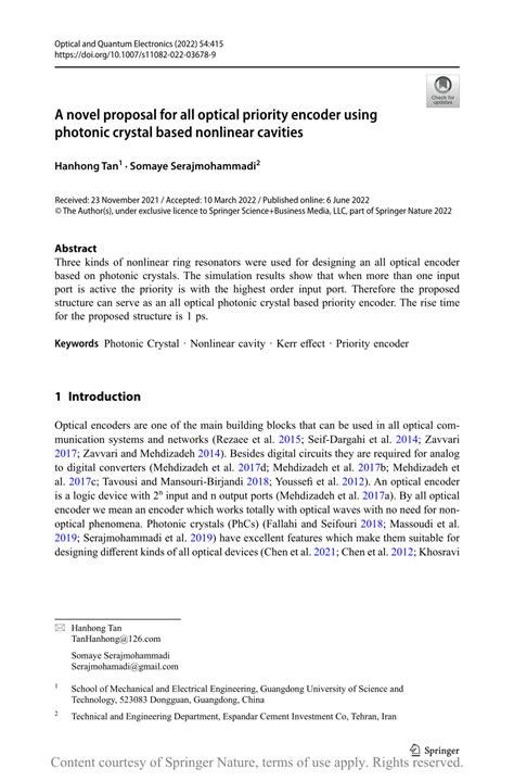 A Novel Proposal For All Optical Priority Encoder Using Photonic Crystal Based Nonlinear