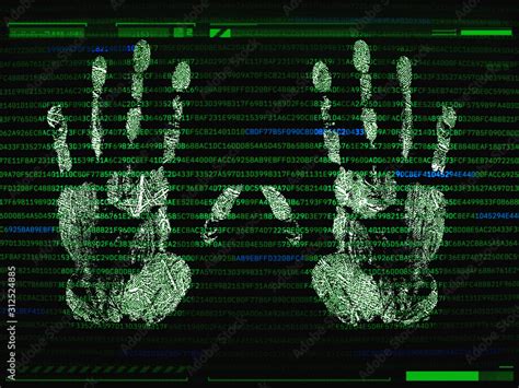 Palm Print Recognition And Access Concept Security Software By
