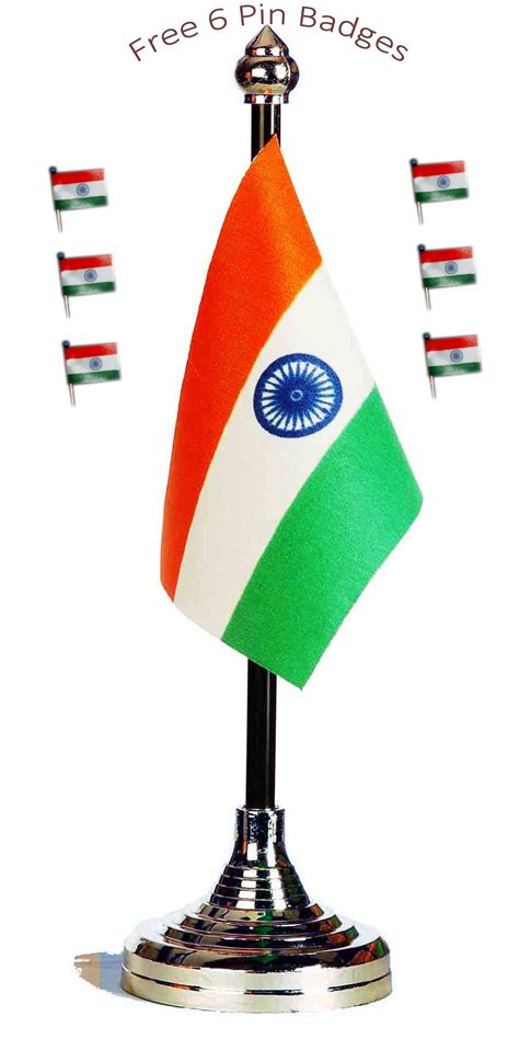 Shop Get Free 6 Pin Badges With Table Flag Online Shopclues