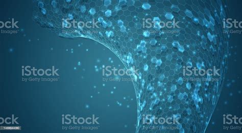 육각형과 추상적 인 벡터 배경 가상 세계의 풍경과 풍경 3d 디자인 3차원 형태에 대한 스톡 벡터 아트 및 기타 이미지 3차원 형태 Brand Name Video