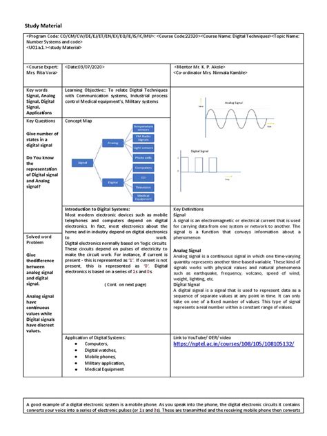 Dte Note Msbte Ch Pdf Subtraction Digital Signal