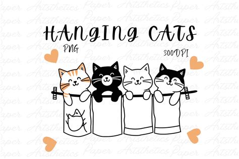 Hanging Cats Clip Art Hanging Cat Png Graphic By Paper Artsthetics · Creative Fabrica