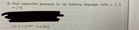 Solved C Find Context Free Grammars For The Following Chegg