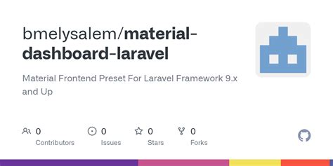 Github Bmelysalemmaterial Dashboard Laravel Material Frontend Preset For Laravel Framework 9