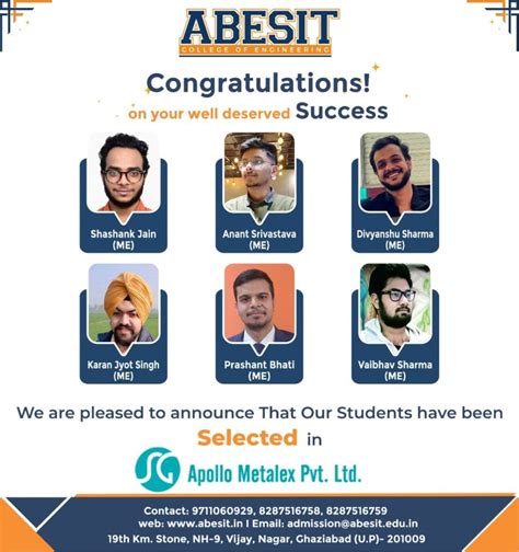 Abesit On Linkedin Congratulations Abesit Aktu Mhrd Selection