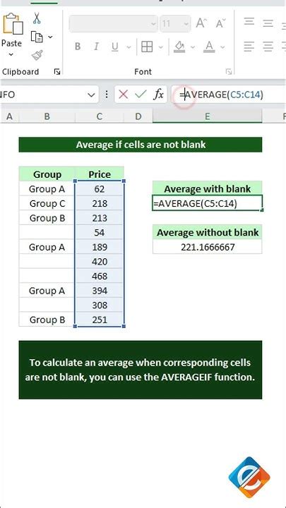 Excel Average Calculation Compute Average Excluding Blanks With