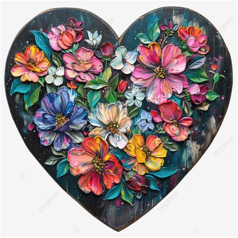 꽃꽂이가 있는 하트 모양의 그림 하트 모양의 그림 꽃들 나뭇잎 Png 일러스트 및 이미지 에 대한 무료 다운로드 Pngtree