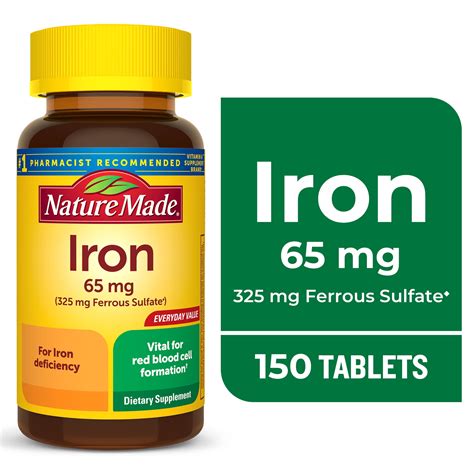 Brandclub Nature Made Iron 65 Mg 325 Mg Ferrous Sulfate Tablets