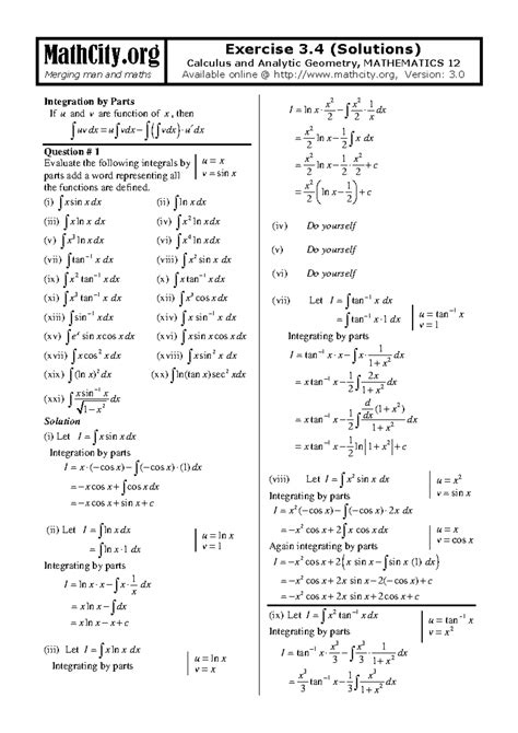 Ex 3 4 Fsc Part2 Ver3 Nice Mathcity Merging Man And Maths Exercise