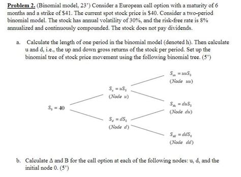 problem 2 binomial model 23 consider a european
