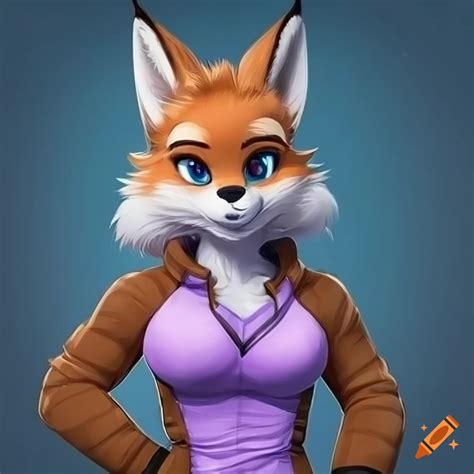 Detailed Anthro Female Fox Character Design On Craiyon