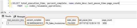Sql Server 2017 Resumable Online Index Rebuilds