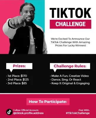 Free Editable Tiktok Flyer Templates For Challenges And Events