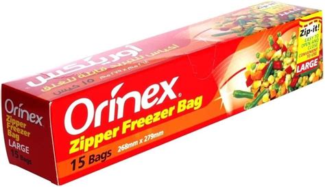 Orinex Zipper Freezer Bag 268mm X 279mm 15 Bags Buy Online At Best